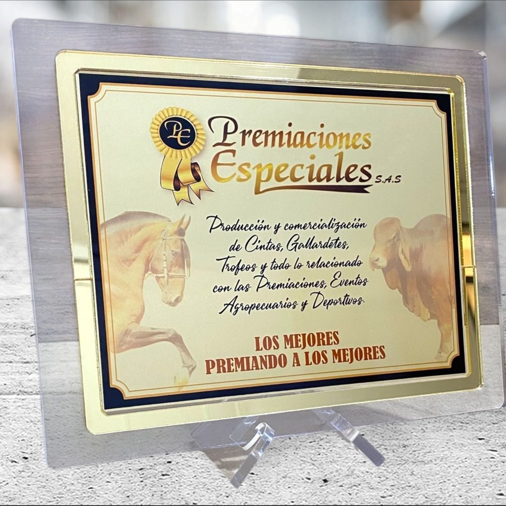 Placa en Acrílico y Lámina Sublimada - Premiaciones Especiales
